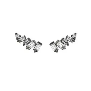 SALLY SKOUFIS Black Rhodium Plated Baguette Ear Climber