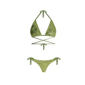 NUR KARAATA Triangle Bikini Set - Green