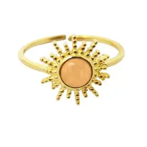 HARFI Citrine Sun Gold-plated Ring - Gold/yellow