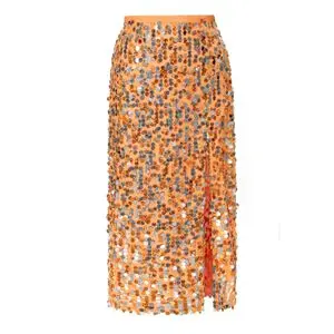 AGGI BY HALEWSKI Layla Nectarine Pencil Skirt - Orange