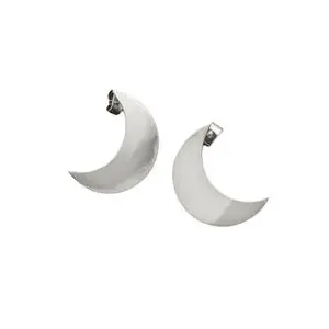 ZULA JEWELRY + DESIGN Crescent Moon Stud Earrings - Silver