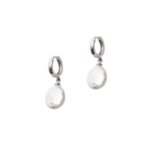 SPERO LONDON Treated Freshwater Cultured Baroque Pearl Drop Earrings - Silver
