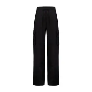 PCFG Black Cargo Pants With Drawstring Waist