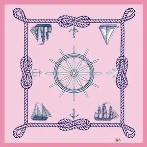 RALUFINEART Silk Scarf Nautical Chic Color - Pink