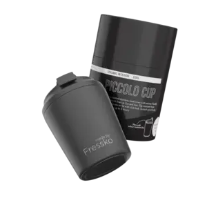 Fressko Piccolo 4oz / 118ml Reusable Coffee Cup, Ceramic Coal - Black