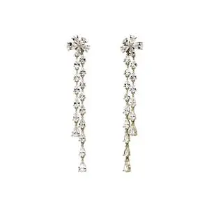 VICSTONENYC FINE JEWELRY Flower Dangle Earrings - Silver