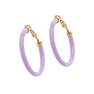 EMMA HOLLAND JEWELLERY Resin Hoop Clip Earrings - Purple