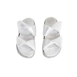 VICSON Leather Slides - Silver