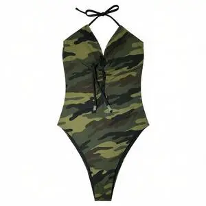 BRASINI SWIMWEAR Lace Front One-piece Swimsuit - Black