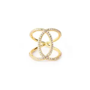 SEVEN SAINTS Ascension Criss Cross Ring - Gold