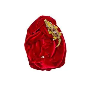 JULIA CLANCEY Velour Turban With Removable Brooch - Red