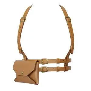 BADASS & GODDESS LEATHER Athena Leather Harness With Phone Pouch - Brown