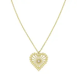 ZOË & MORGAN Amor Heart Necklace With Zircon - Gold