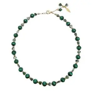 FARRA Malachite And Agate Choker Necklace - Green