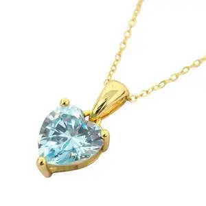 HARFI Harfi Gold / Blue Heart Aquamarine Pendant Necklace Blue/gold