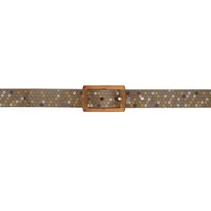 TIE-UPS Geometric Pattern Belt - Brown