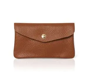 BETSY & FLOSS Medium Popper Leather Purse In Tan - Brown