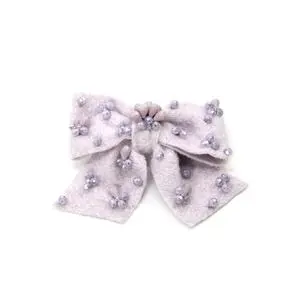ADIBA Beaded Bow Barrette - Pink