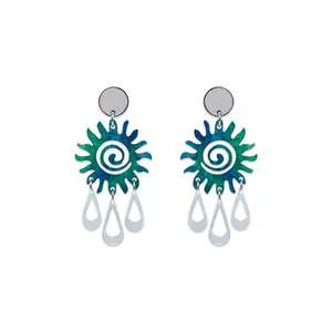 TOOLALLY Sun Chandelier Earrings - Blue