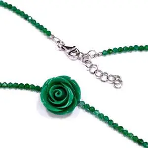 MINERALGEMS ✩ STUDIO Agate Choker With Resin Rose - Green