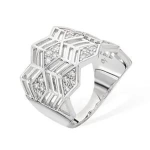 LUCY QUARTERMAINE Art Deco Triangle Ring - Silver
