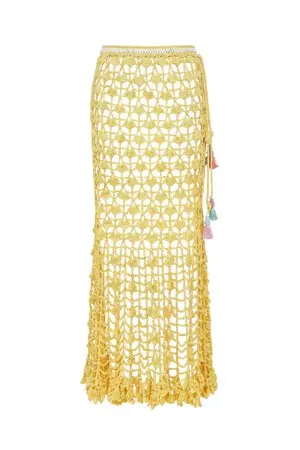 ANDREEVA Handmade Crochet Midi Skirt - Yellow