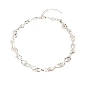 Saachi Infinity Link Collar Necklace Silver