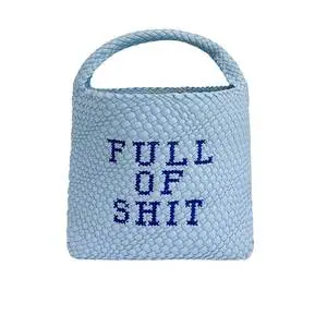 LILLY LOVES Embroidered Bucket Bag - Blue