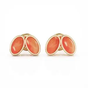 LINDA FIORE You & Me Baby Carnelian Vermeil Earrings - Gold/yellow