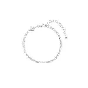 VANCHI Figaro And Box Chain Layered Bracelet - Silver