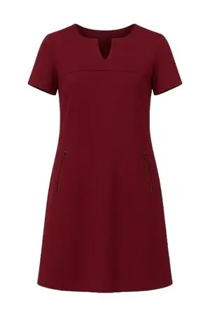CONQUISTA Sack Dress In Stretch Punto Di Roma Fabric - Red