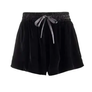 JE MÉRITE (I DESERVE) Silk Velvet Drawstring Shorts - Black