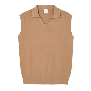 SALTS CASHMERE Polo Collar Knitted Tank