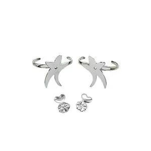 BELLATRICK Detachable Flower Earrings - Silver
