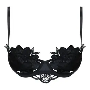 BELLE ET BON BON Bisoux Leatherette Rose Bra - Black