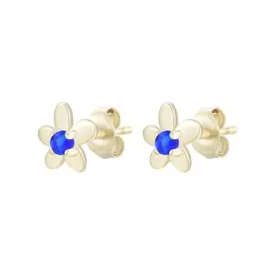 KAMARIA Mini Flower Opal Stud Earrings - Blue