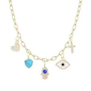 KAMARIA Spiritual Protection Charm Necklace - Gold