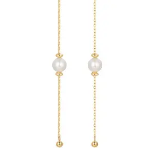 KATY FAYE Delphine Pearl Dangle Earrings - Gold/white