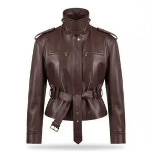 Structured leather jackets for women