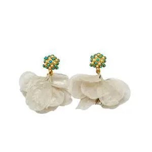 THE PINK REEF Floral Dangle Earrings - Yellow