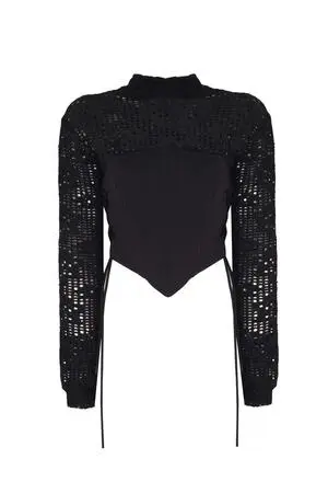 NO'DESIGN Corset Detail Sweatshirt With Side Lace-up