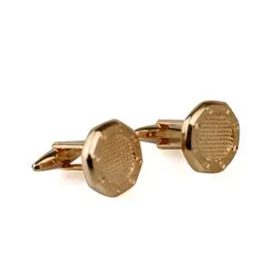 DAVID WEJ Octagon Patterned Metal Cufflinks - Rose Gold