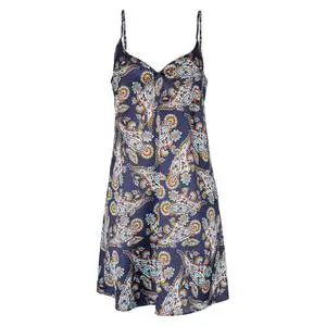 OH!ZUZA NIGHT&DAY Neutrals Silk Slip Nightdress Navy Print - Blue