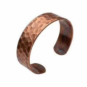 ANATOLIACRAFT Hammered Copper Cuff Bracelet - Brown