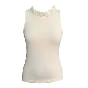 FROCK TALES Sleeveless Top With Ruffle Trim - White