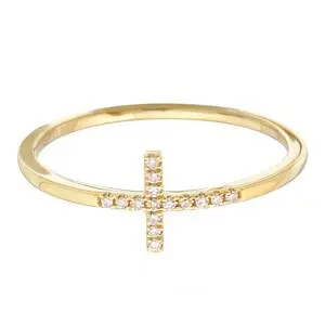 KAMARIA Cross Ring With Diamonds