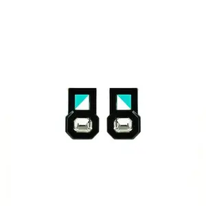 GISSA BICALHO Handmade Octagonal Earrings - Blue