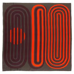 RICHARD ALLAN LONDON Orange Circuit Silk Scarf - Brown