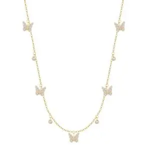 KAMARIA Butterfly Charm Choker Necklace - Gold