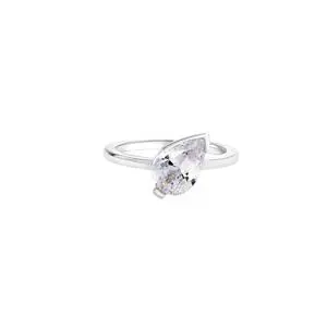 ONEWILDONE Tilted Pear Pinky Ring - Silver